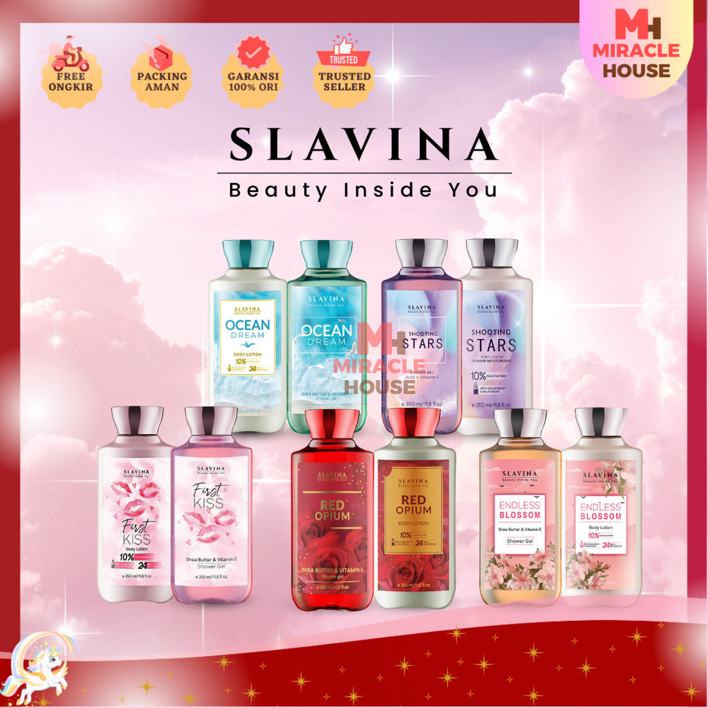 Jual SLAVINA SHOWER GEL BODY LOTION RED OPIUM ENDLESS LOVE FIRST KISS ...