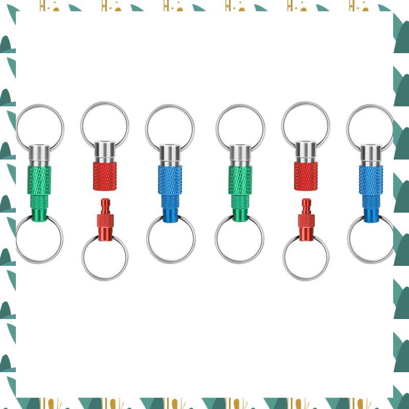 Jual ABYK 6Pcs Quick Release Detachable Keychain, Double Rings Pull ...