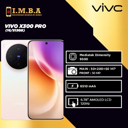 Jual VIVO X300 Pro 5G (16/512GB) AMOLED LTPO Dimensity 9500 OriginOS 6 ...