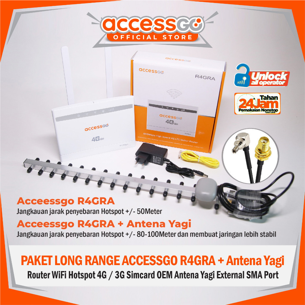 Jual AccessGo Paket Antena dan Router 4G | Shopee Indonesia
