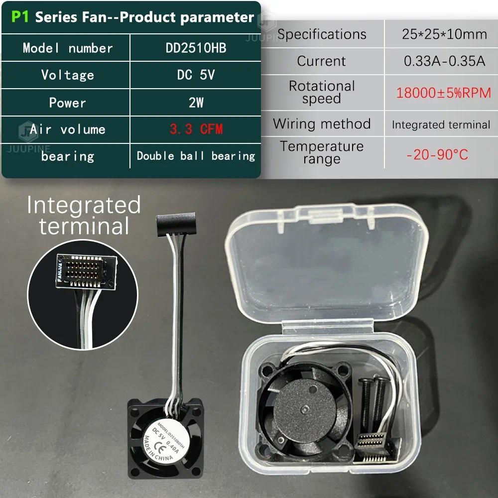 Jual For Bambu Lab P1/A1/X1 Series Hotend Cooling Fan 2510 Dual Ball ...