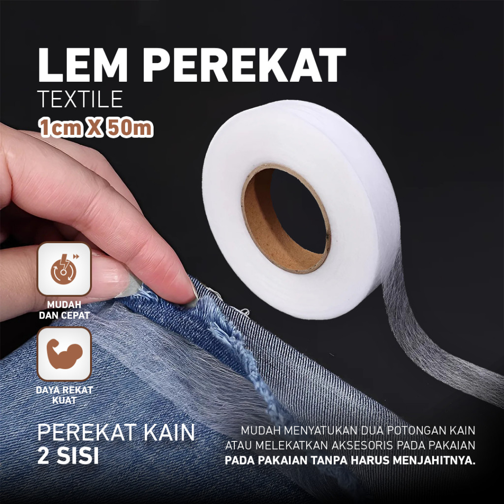 Jual AB257 Lem Som Perekat Kain 2 Sisi Lem Textil Visofix Lem Dua Sisi ...
