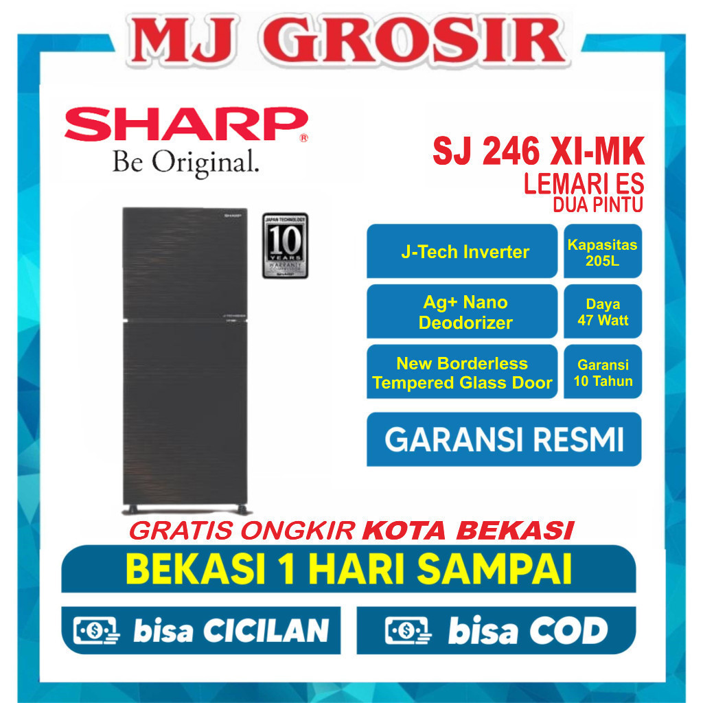 Jual KULKAS SHARP SJ 246 XI-MK LEMARI ES 2 PINTU SJ 246 SI-GK INVERTER ...