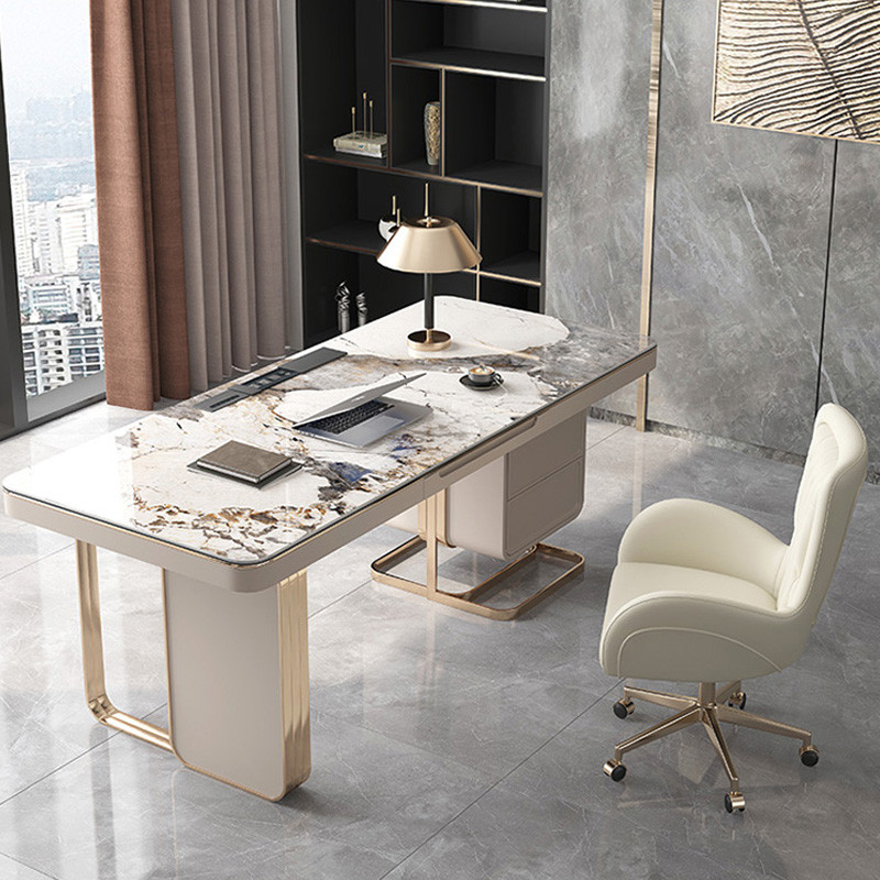 Jual Rock Slab Desk And Chair Combination Study Computer Desk Light ...