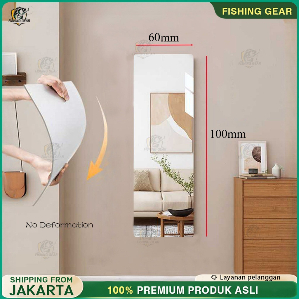 Jual [COD] 60*100CM 50X200CM Mirror Stiker Dinding /Sticker Tempel ...