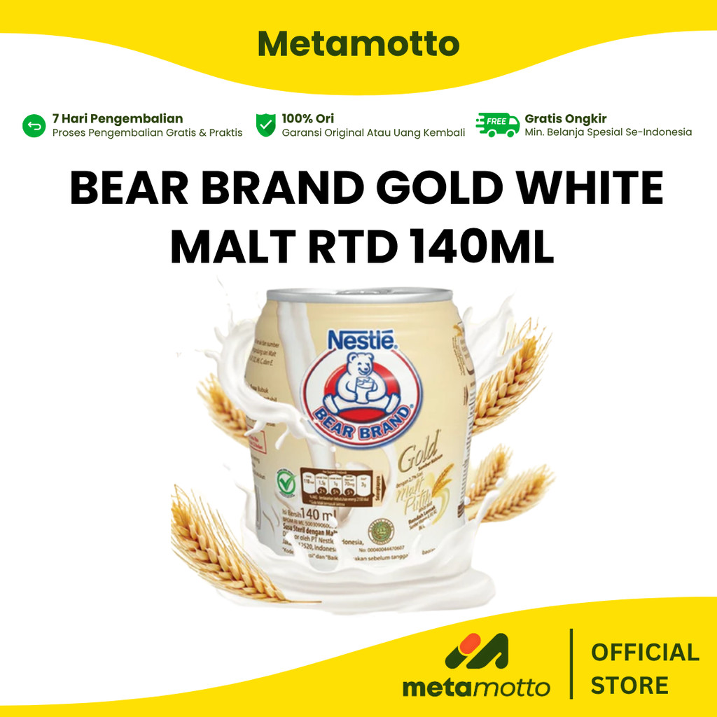 Jual Bear Brand Gold White Malt RTD 140ml - Metamotto | Shopee Indonesia