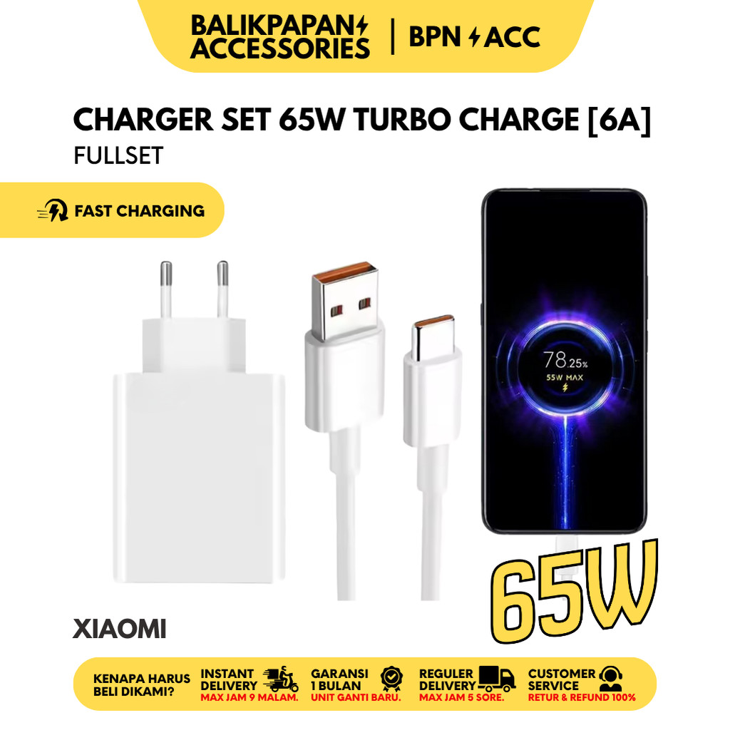 Jual Charger XIAOMI POCO Fullset Super Turbo Charge 65W USB to Type C ...