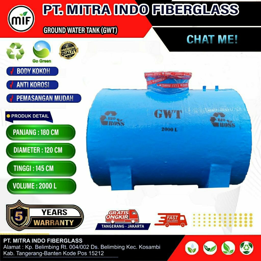 Jual Ground Water Tank / Tandon Air 2000 Liter Bio Boss | Shopee Indonesia