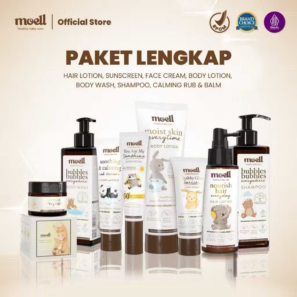 Jual Moell Hair Body Lotion - Moell Face Cream Sunscreen - Moell ...