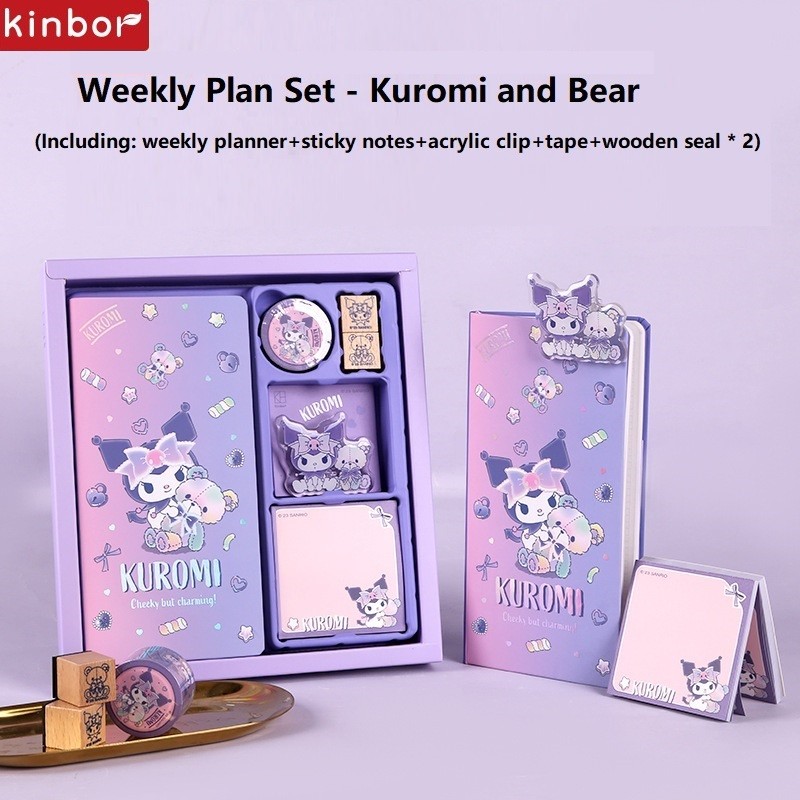 Jual Kinbor Sanrio Kuromi Weekly Plan Set Kawaii Pochacco Self Filled ...
