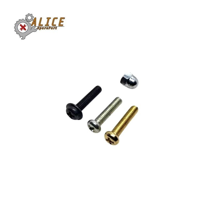 Jual BAUT M4X20 NAUT TITANIUM BAJA HITAM GOLD DAN MUR TOPI M4 ORIGINAL ...