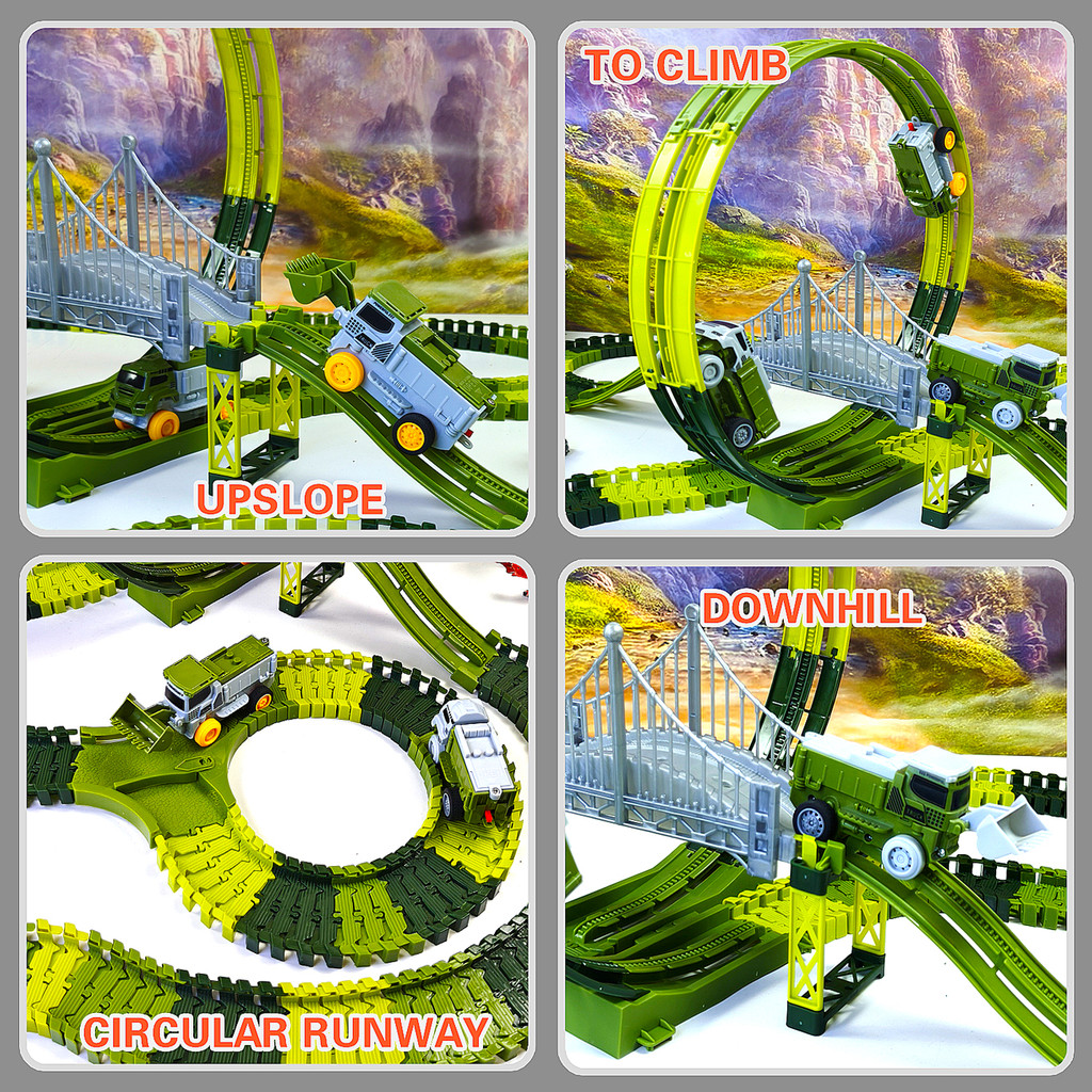 Jual Electric nosaur Racing Car Track - Flexible Magic Climbing Rail ...