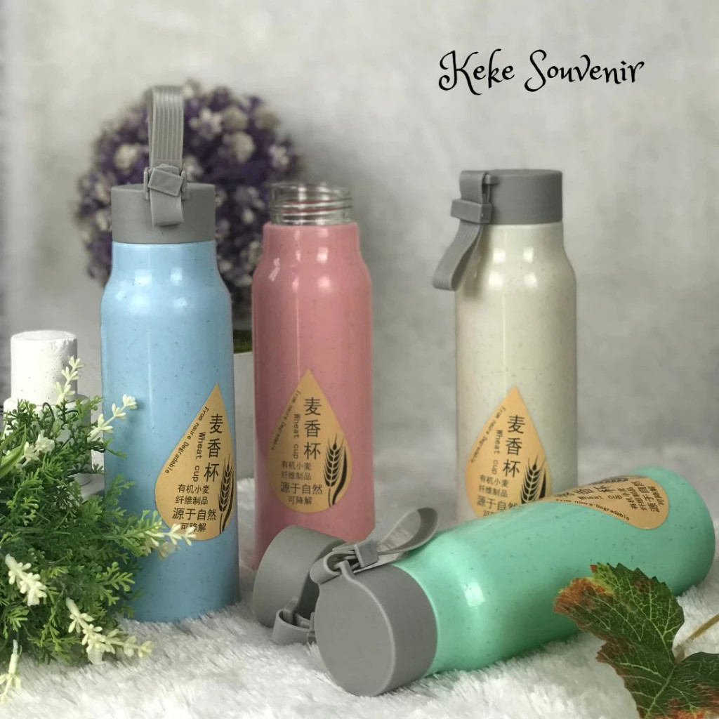 Jual ED Botol Kaca Tumbler Go Green 350 ML BPA Free Souvenir Pastel Air ...