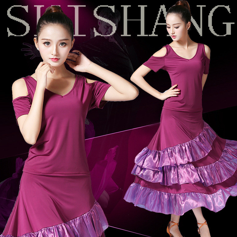 Jual National Standard Modern Dance Competition Swing Skirt Set Dance ...