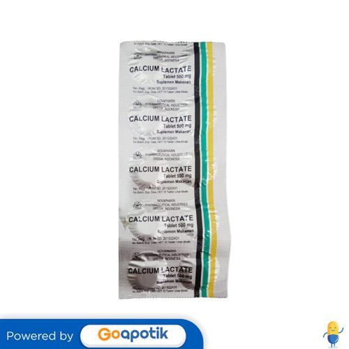 Jual Calcium Lactate Novapharin 500 Mg Strip 10 Tablet | Shopee Indonesia