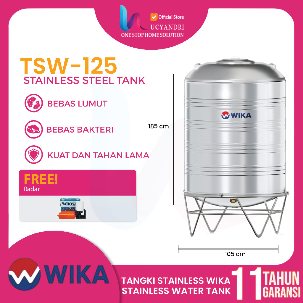 Jual Tangki Air WIKA TSW125 | Toren Air Wika 1250 Liter Stainless Steel ...