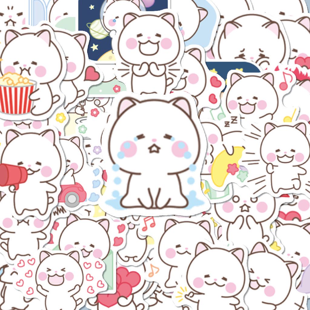 Jual 100PCS Lucu Stiker Nyang-Nyang Stiker Aesthetic Stiker Anti Air ...