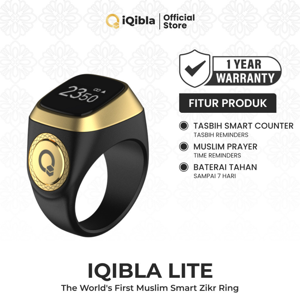 Jual iQibla Zikr Ring Lite E01 Smart Tasbih Digital Hitung Zikir Harian ...
