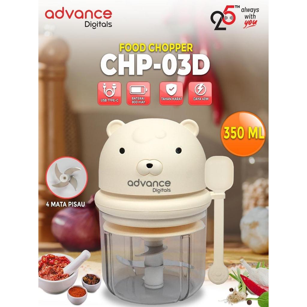 Jual Advance Digitals Food Chopper CHP-03D – Mini Chopper 350ml, 4 Mata ...