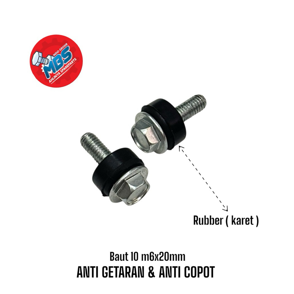 Jual ProID BAUT 10 m6 PANJANG 2cm Ring karet bulat baut karet tahan ...