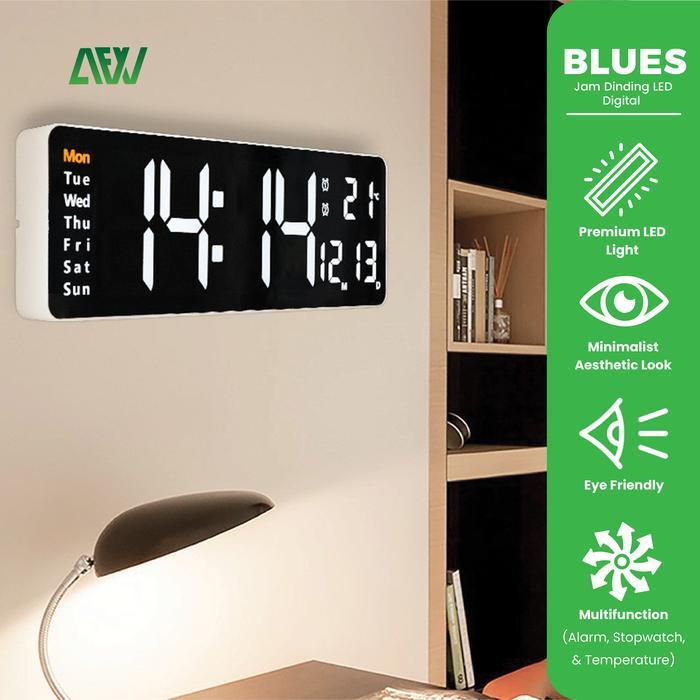 Jual KlikRumah All For Work Jam Digital BLUES Jam Dinding Digital LED ...
