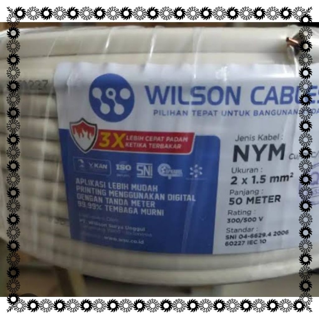 Jual Kabel Nym Wilson 2x1,5 putih 50 meter/roll | Shopee Indonesia
