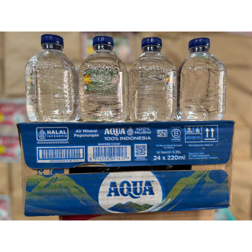 Jual Aqua botol 220ml @ 24 botol / 1 dus | Shopee Indonesia