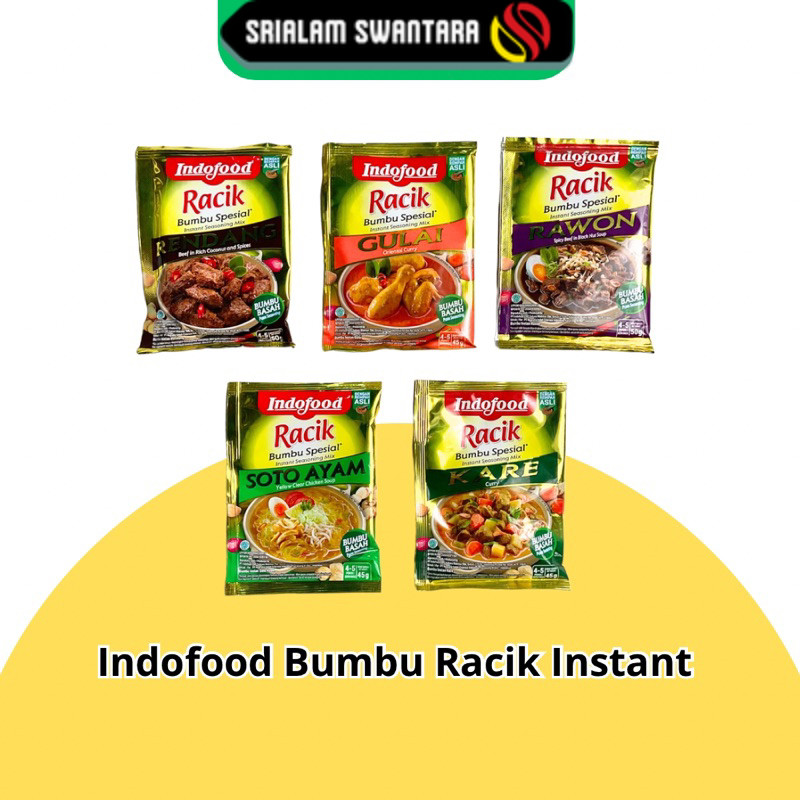 Jual Indofood Bumbu Racik Instan Gule Kare Rawon Rendang Kare Soto Ayam ...