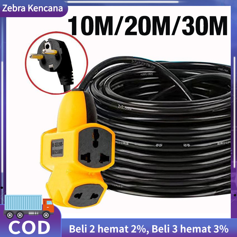 Jual 3600W Extension Cord Extra-long Plug-in Strip 10M/20M/30M Electric ...