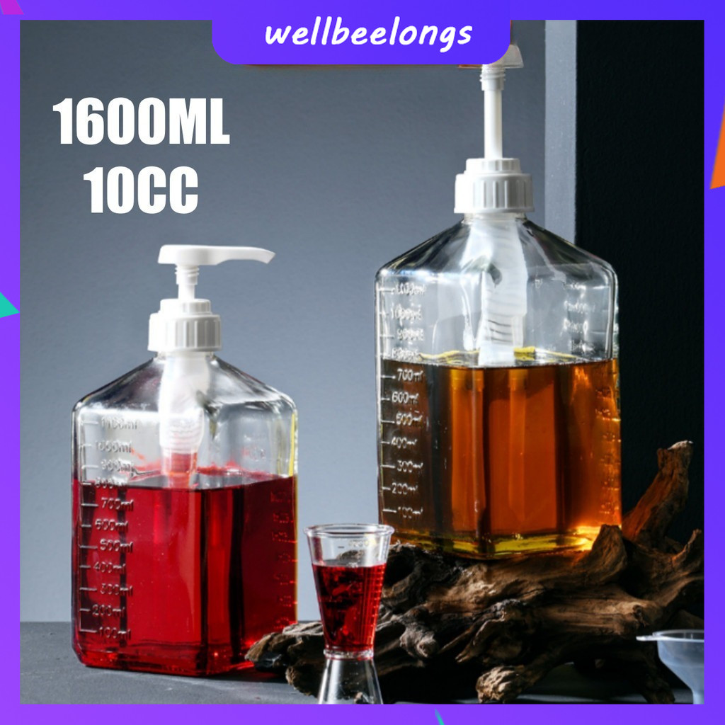 Jual Botol Sirup Plastik 1600 ML Pompa Sirup Tempat Sirup Sugar 10CC ...
