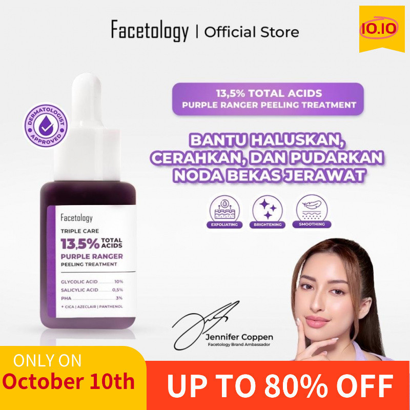 Jual FACETOLOGY triple care 13.5% total acids purple ranger peeling ...