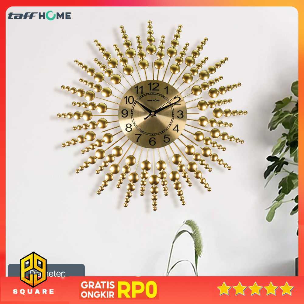 Jual TaffHOME Jam Dinding Besi Elegan Matahari Silent Movement 45cm ...