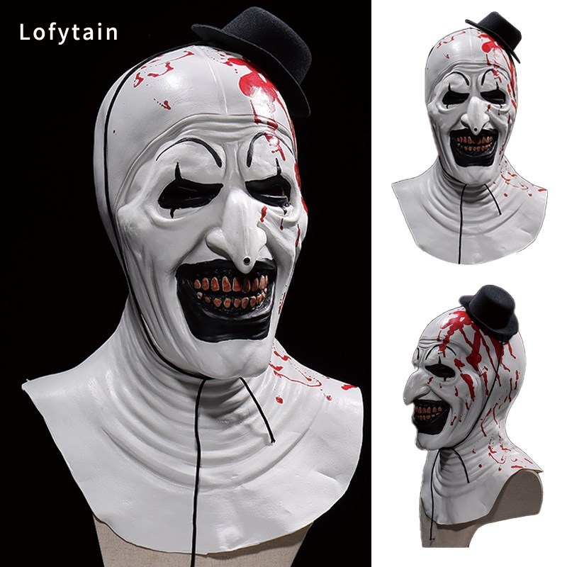Jual Lofytain Horror Terrifier Art The Clown Mask Cosplay Creepy Bloody ...