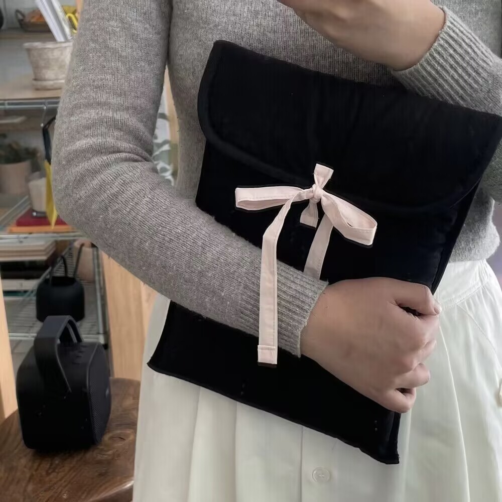 Jual Bow Knot Computer Bag Black Pink Bow Tablets Computer Storage ...