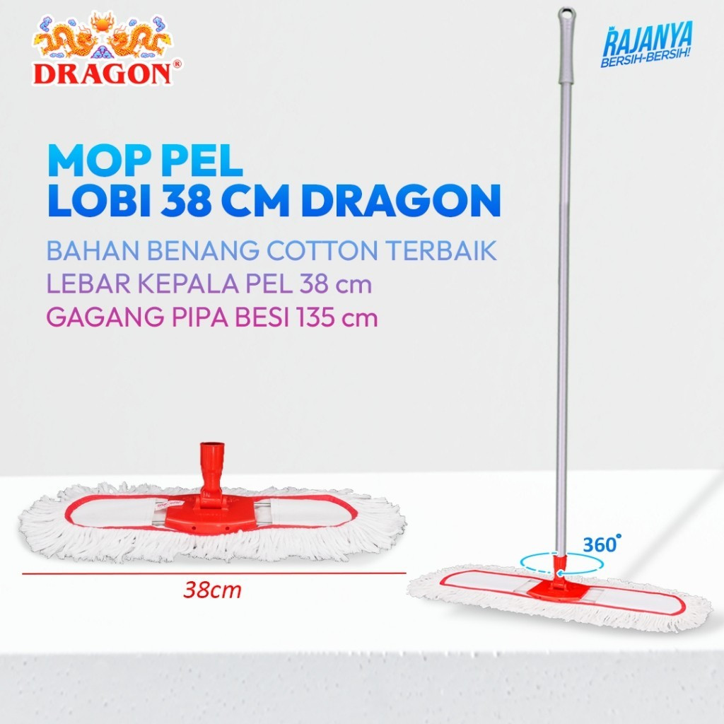 Jual DRAGON Mop Pel Lobi Alat Pel Lantai 38 cm Pembersih Lantai ...