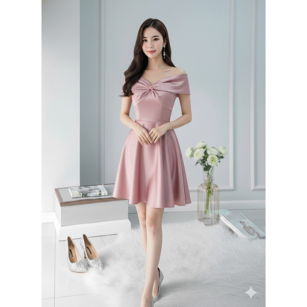Jual TS022 | DRESS MINI SATIN VELVET | DRESS NATAL | GAUN PESTA | DRESS ...