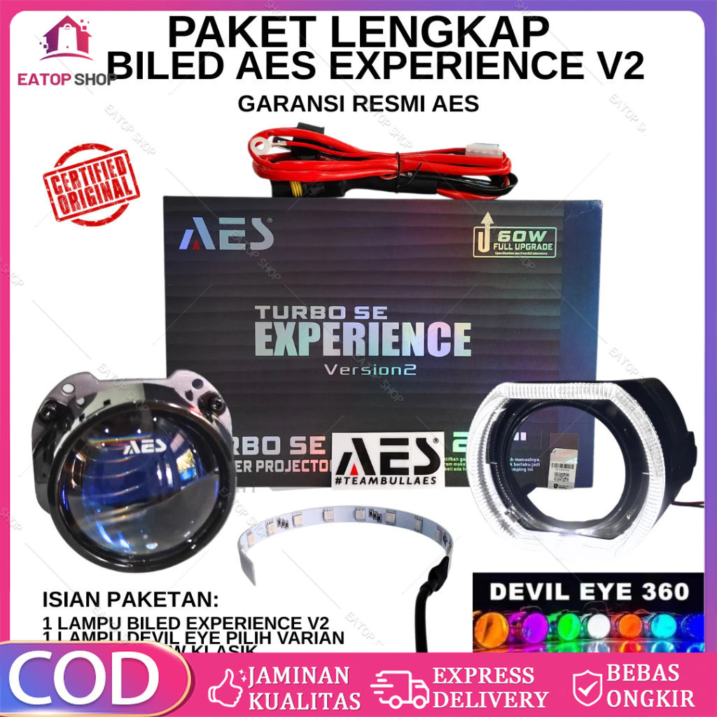 Jual COD BILED WST 2.5 INCH 3 INCH DC 12V 55W PROJECTOR LED BLUE LENS ...
