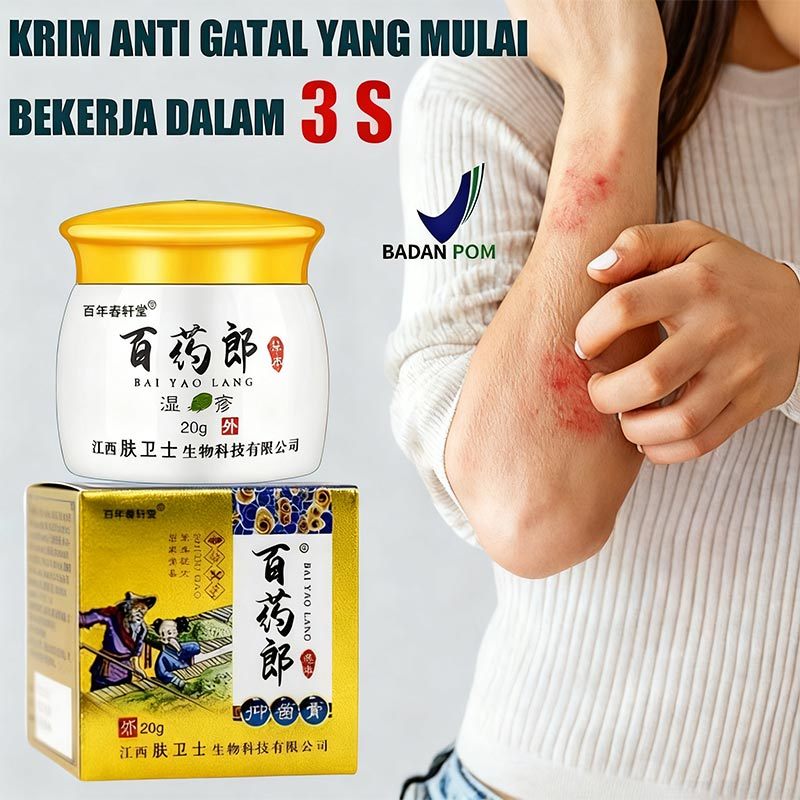 Jual Salep Herbal Bai Yao Lang/Redakan Gatal & Kulit Merah/Krim Herbal ...