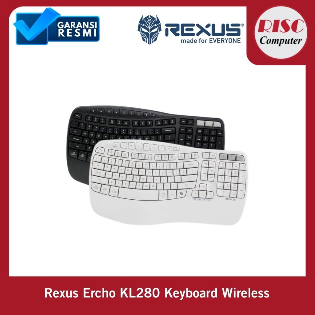 Jual Rexus Ercho KL280 KL-280 Keyboard Wireless Bluetooth Ergonomic ...