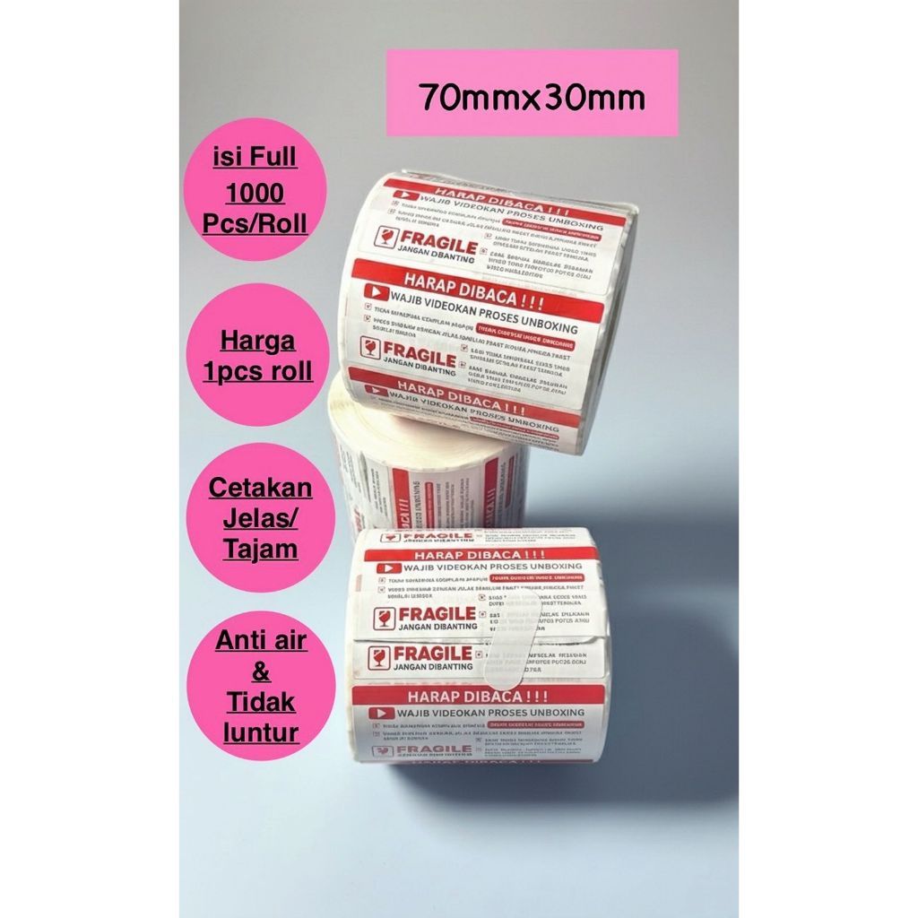 Jual Label Tempelan Stiker Sticker Tempel Buka Paket Fragile Online ...