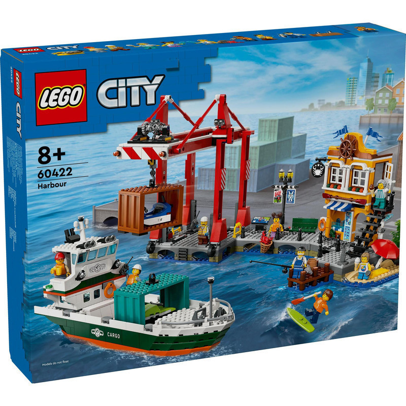 Jual LEGO City 60422 Seaside Harbor with Cargo Ship (1220 Pieces ...