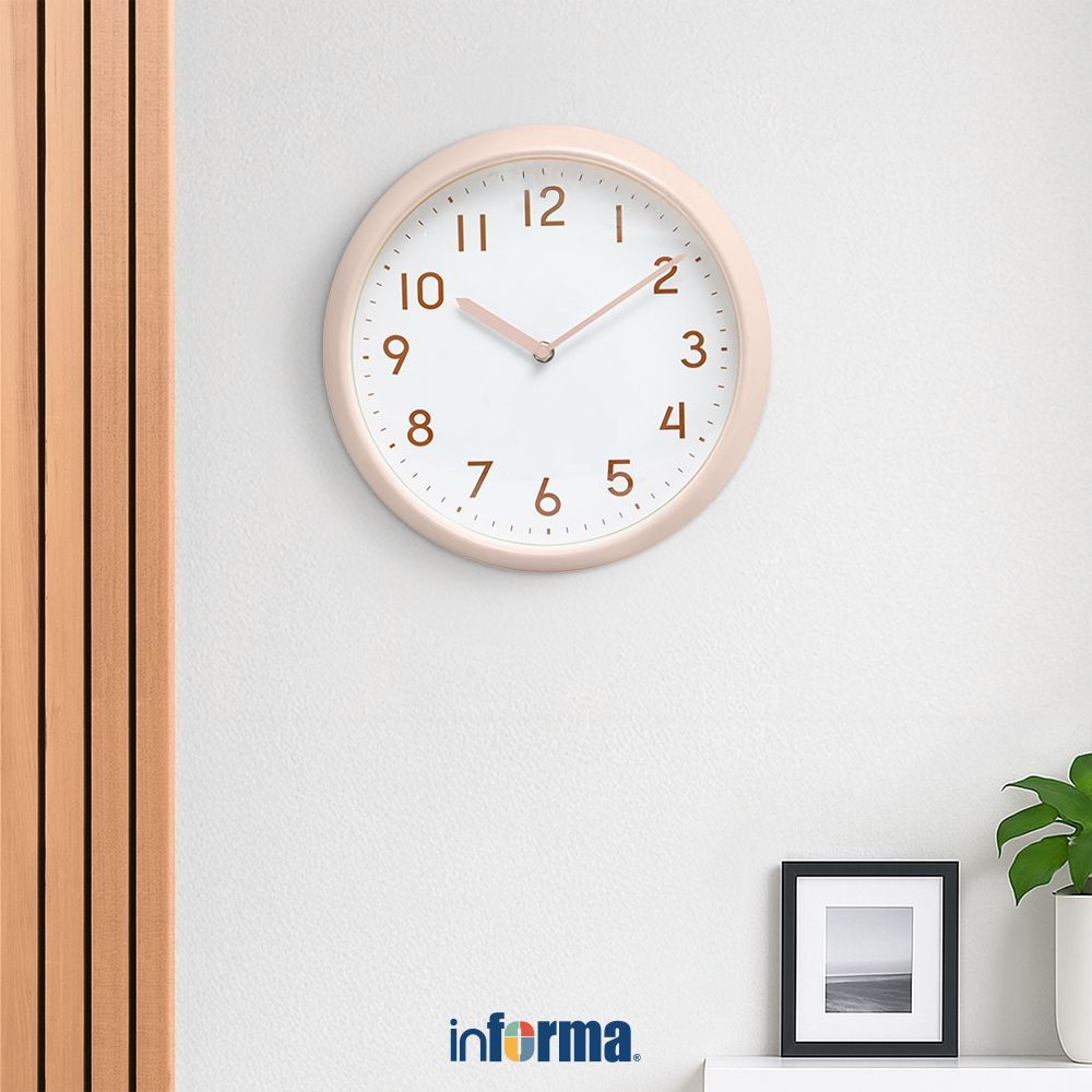 Jual Informa 30 cm Jam Dinding 1602A - Pink Wall Clock Jam Tembok ...