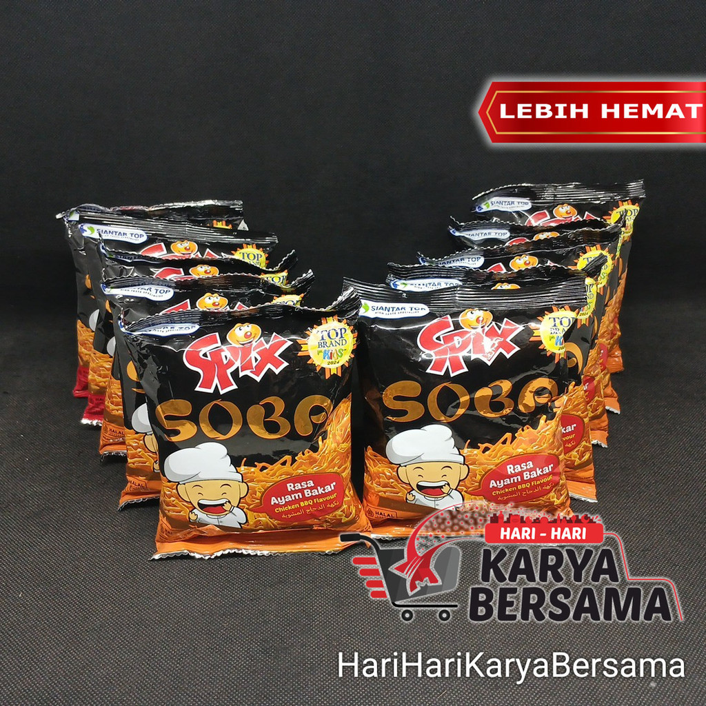 Jual MAKANAN RINGAN SNACK SIANTAR TOP SPIX SOBA RASA AYAM BAKAR PACK 10 ...