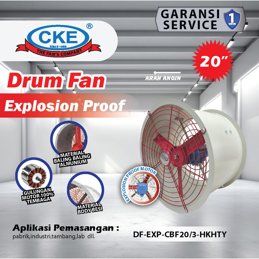 Jual CKE Drum Fan Explosion Proof 20 Inch Blower Heavy Duty Industrial ...