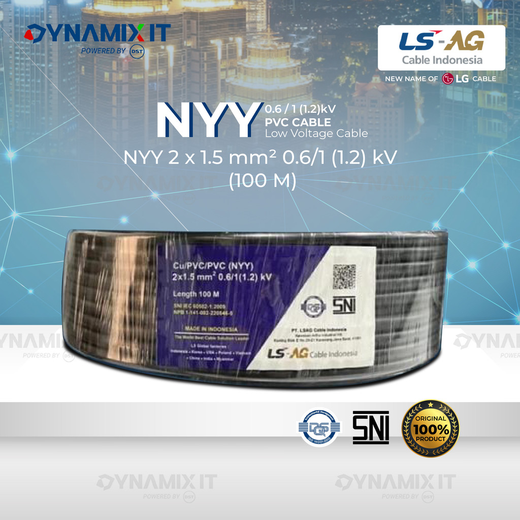 Jual Kabel Listrik LSAG LS-AG NYY 2x1.5mm2 Outdoor 100m (Setara Supreme ...