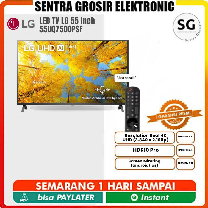Jual SMART TV LG 55 INCH 55UQ7500PSF UHD 4K HDR THINQ AI 55UQ7500 ...