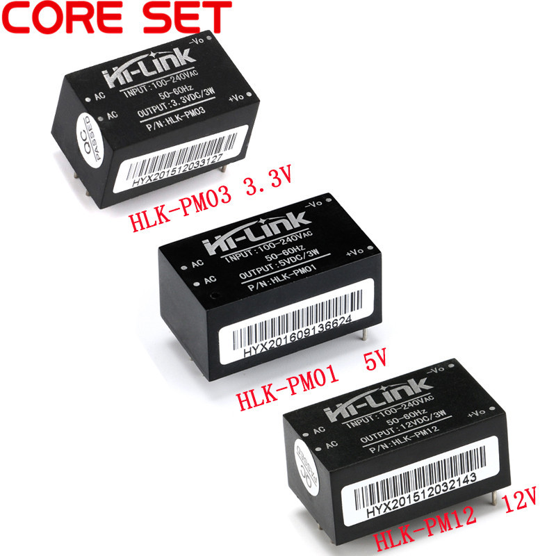Jual 1PCS HLK-PM01 HLK-PM03 HLK-PM12 AC-DC 220V to 5V 3.3V 12V Power ...