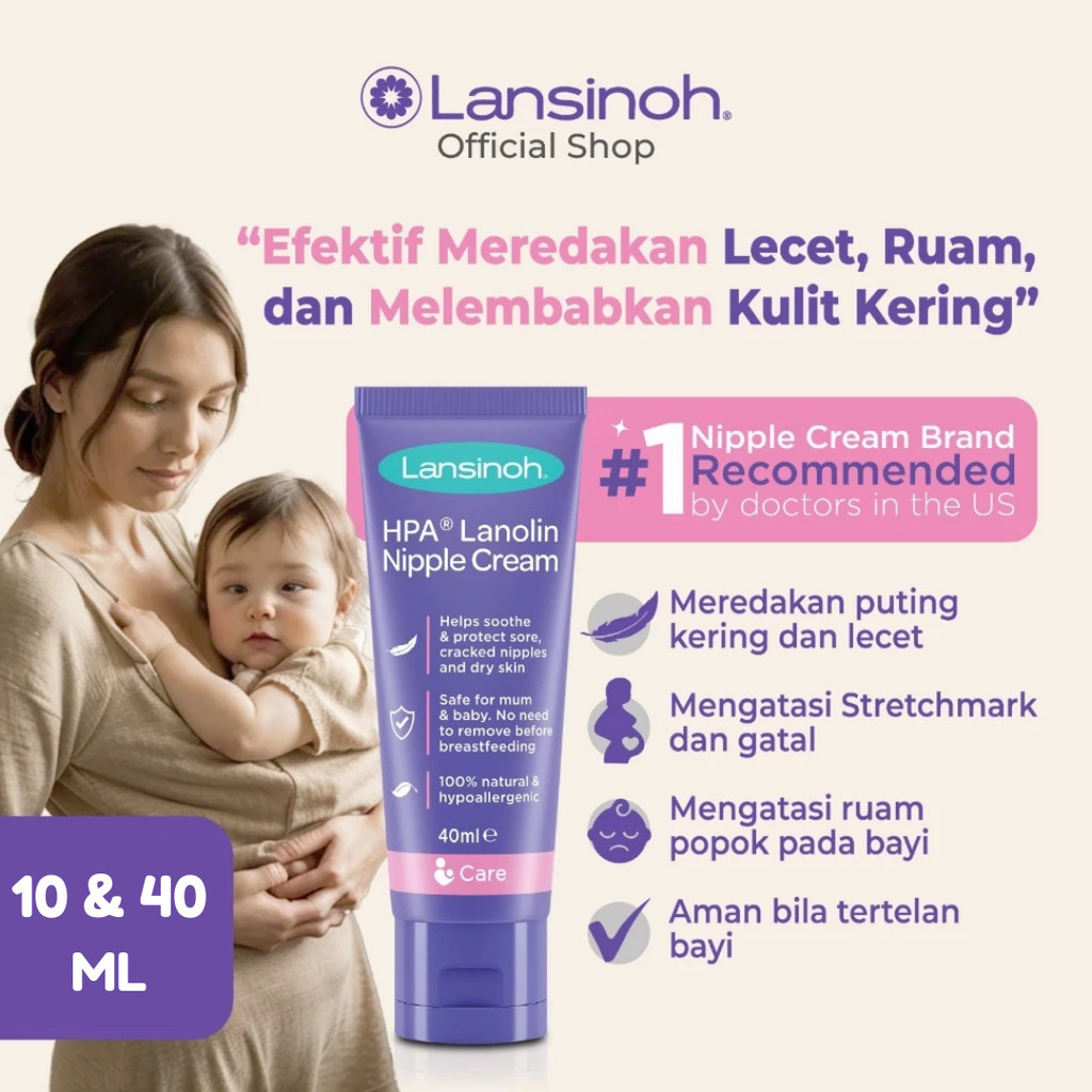 Jual LANSINOH HPA Lanolin Nipple Cream 10mL 40mL | Salep Krim Puting ...