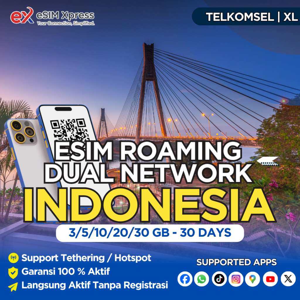 Jual SIM XPRESS - eSIM Roaming Telkomsel / XL Indonesia Support TKTK ...