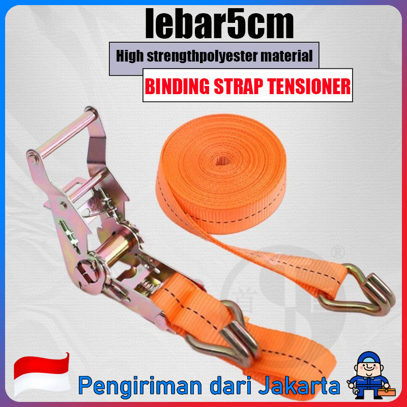 Jual Rachet Tie Down 4-10 Meter 10 TON Webbing Cargo Lashing Belt ...